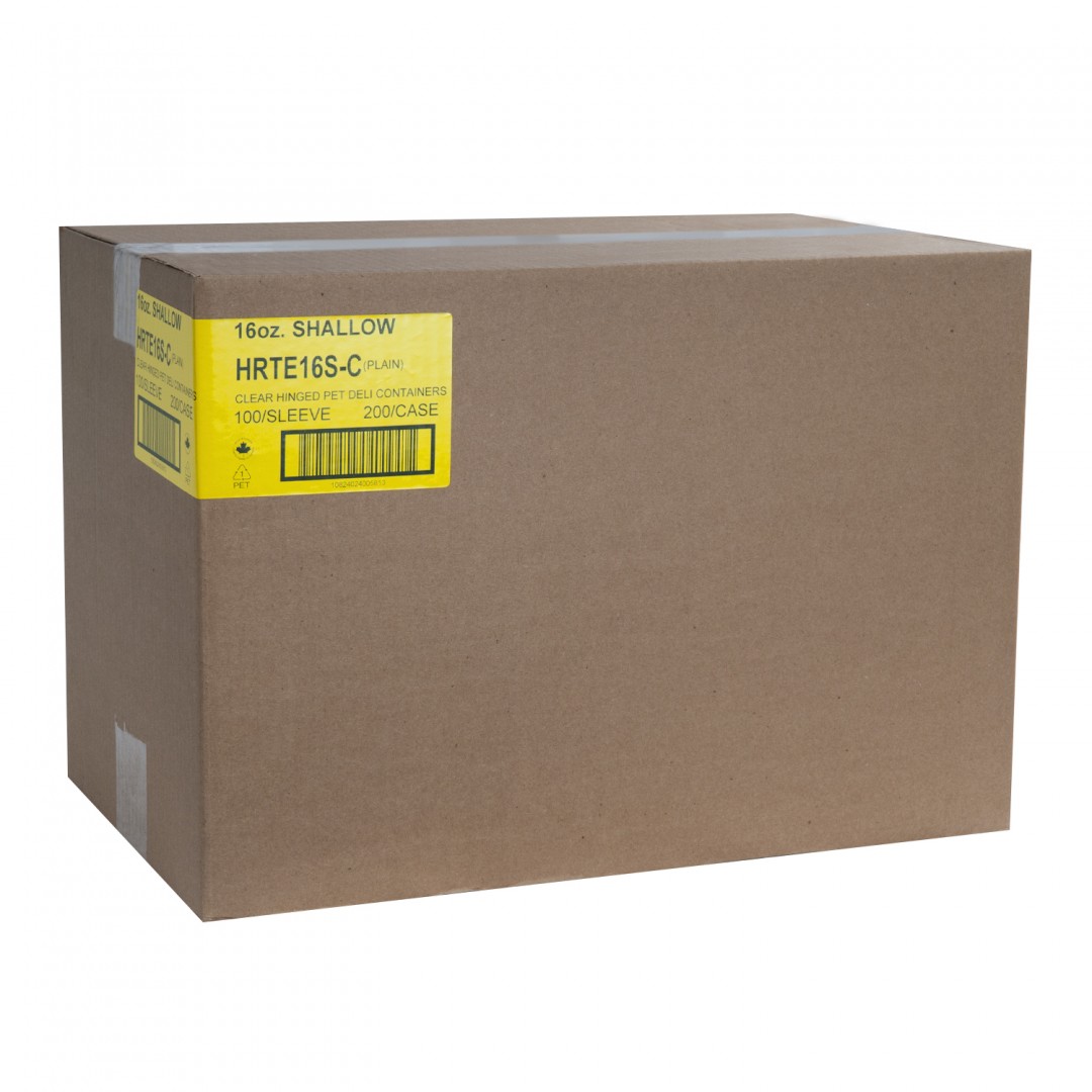 16oz Shallow Hinged Container