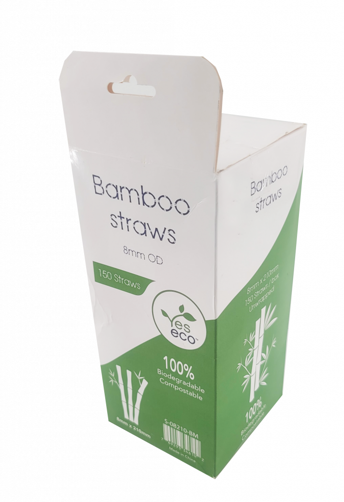 8" Bamboo Jumbo Straws Natural